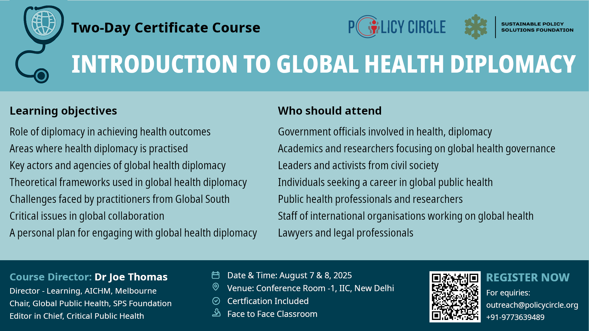 Two Day Certificate Course on Introduction to Global Health Diplomacy ...